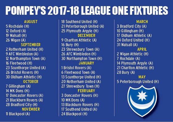 Pompey fixtures Rochdale kick off Blues season